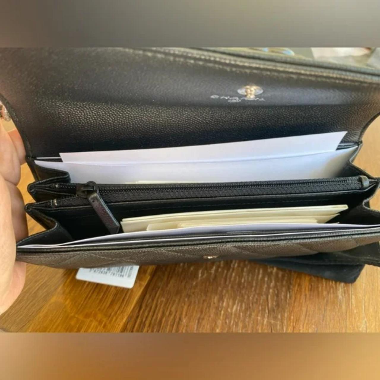 NWT Chanel boy checkbook wallet black with ruthenium... - Depop