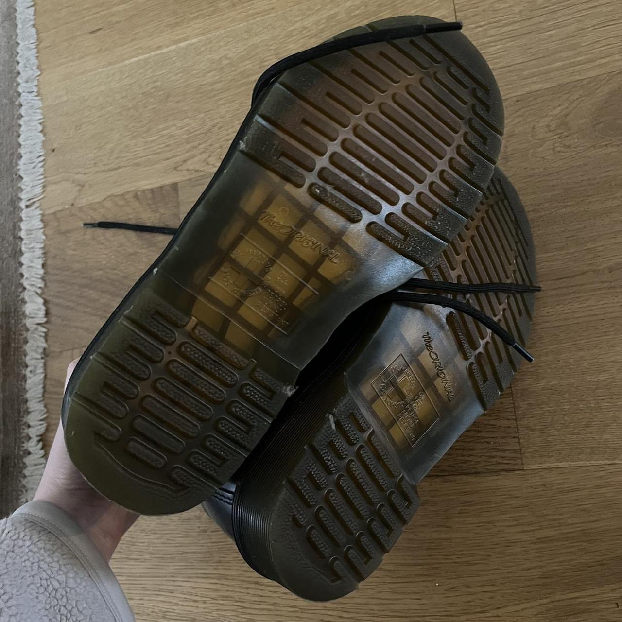 Doc marten boots with yellow stitching ⭐️ worn 2-3... - Depop