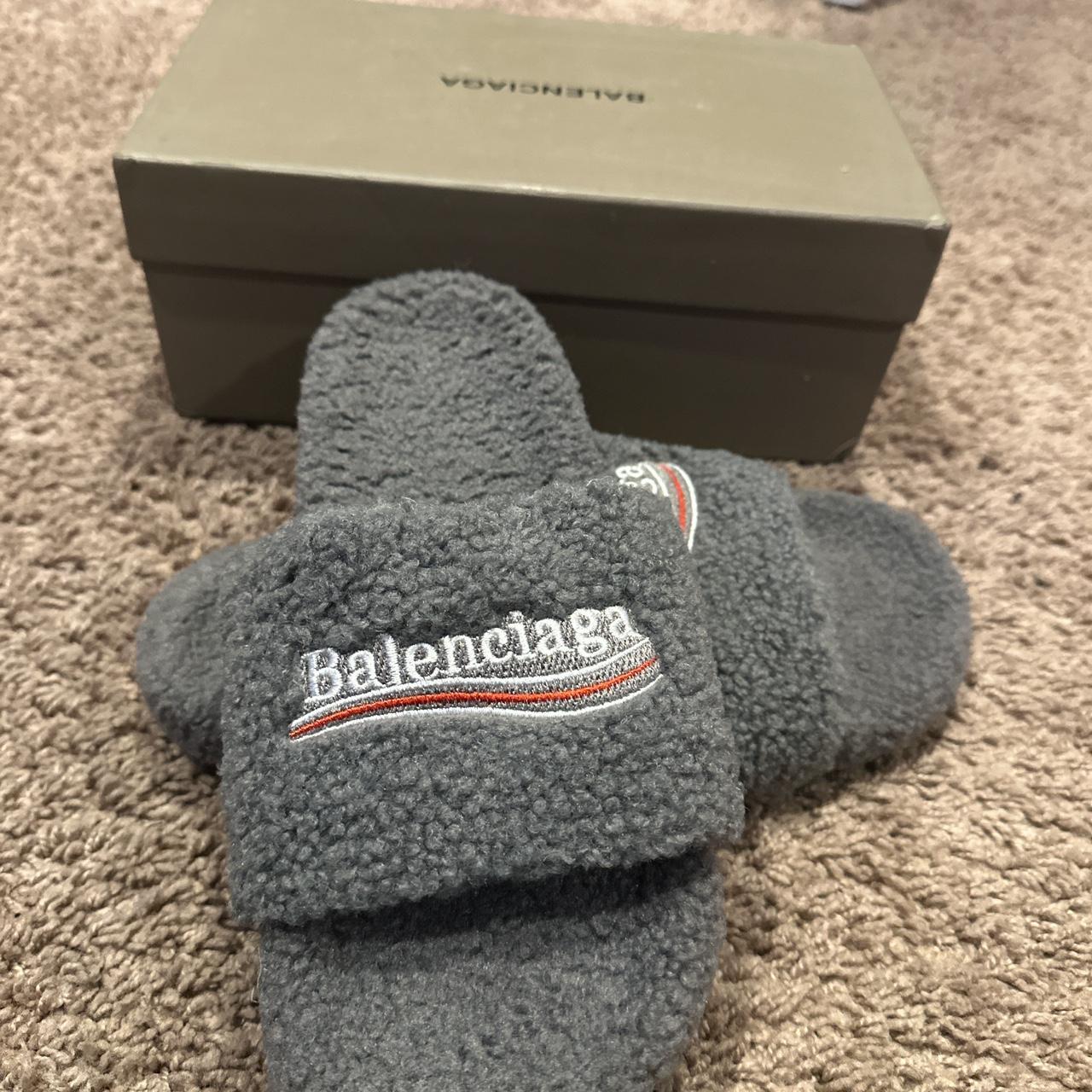 Grey Balenci slides SHOOT OFFERS - Depop