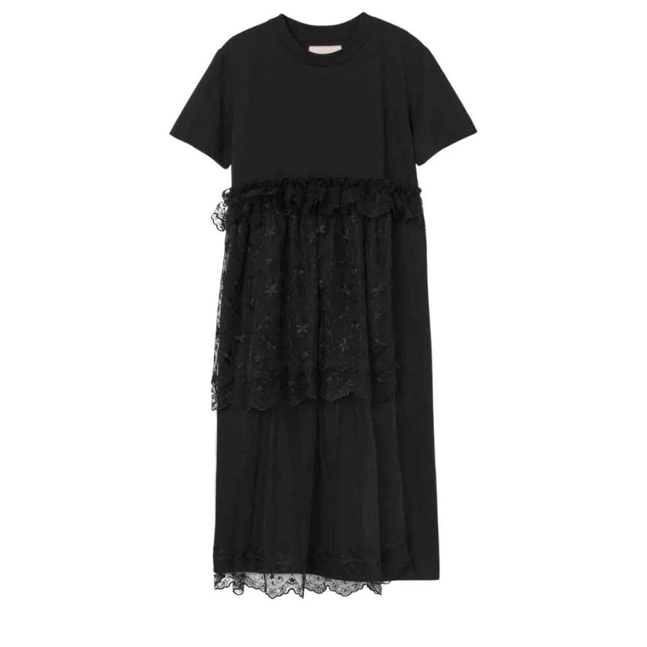 Simone Rocha x H&M lace t-shirt dress black L - Depop