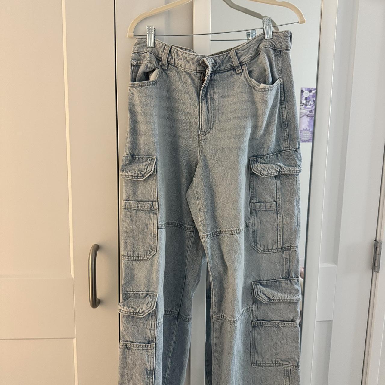 Garage clothing high rise wide cargo Jean pants size... | Depop