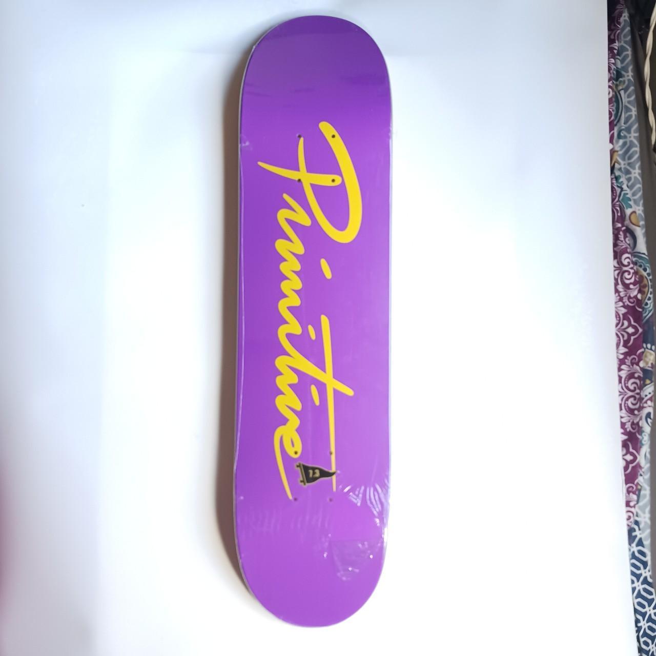 Primitive logo skateboard deck size 7.375 purple... | Depop