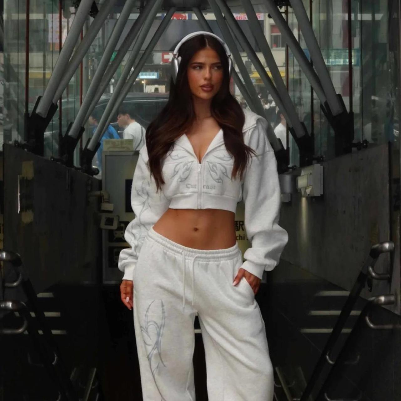 Outcast grey and silver zip up hoodie brand new - Depop