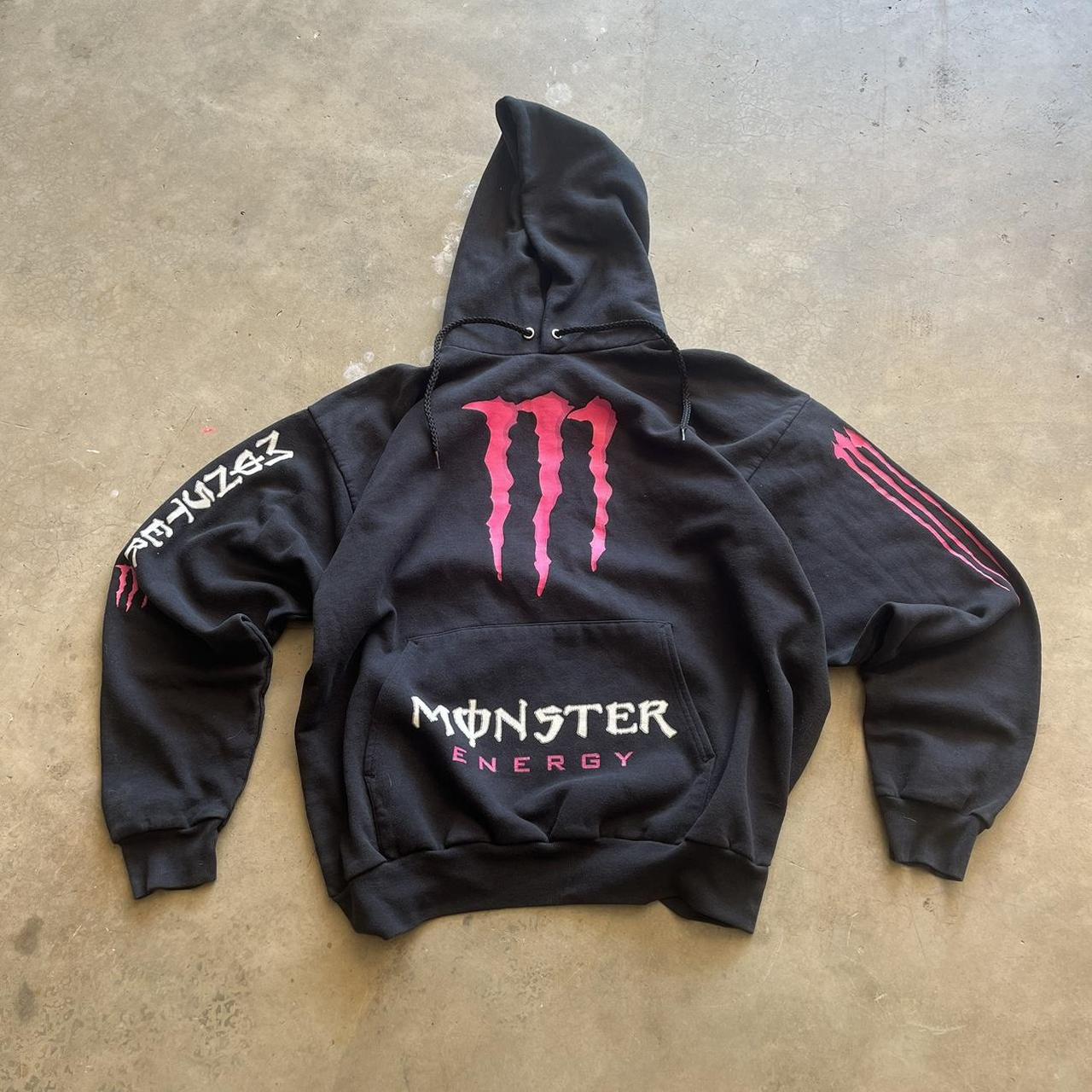 Vintage 2000s monster energy hoodie Tag: Hanes... - Depop