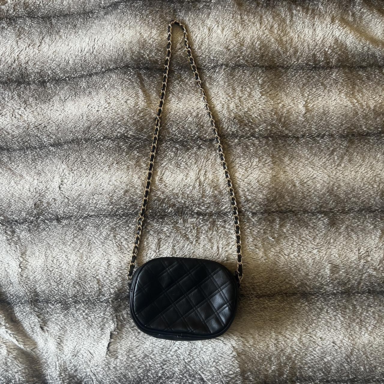 Black chain shoulder mini bag - Depop