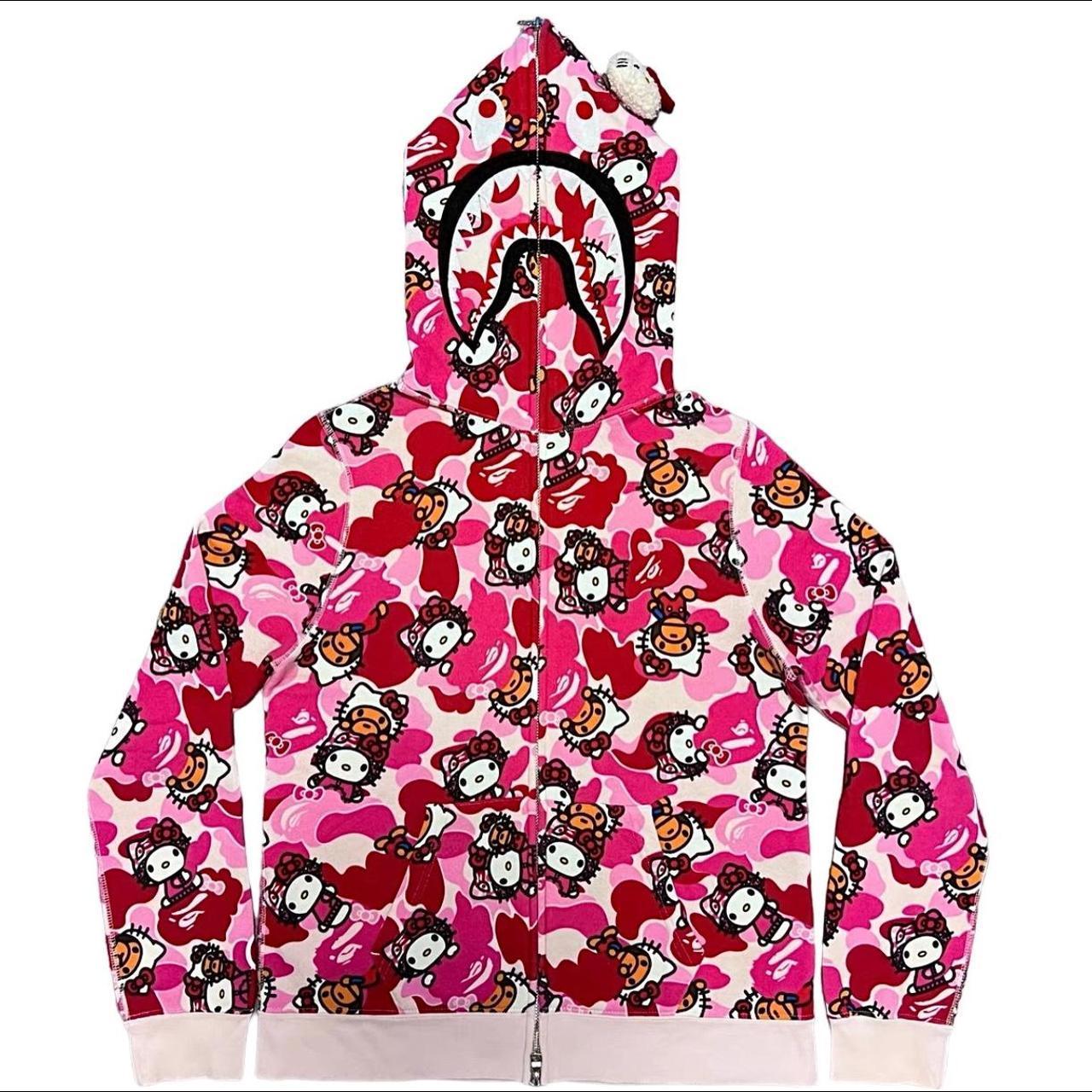 2015 Bape x Hello Kitty Shark Camp Hoodie This Rare... - Depop