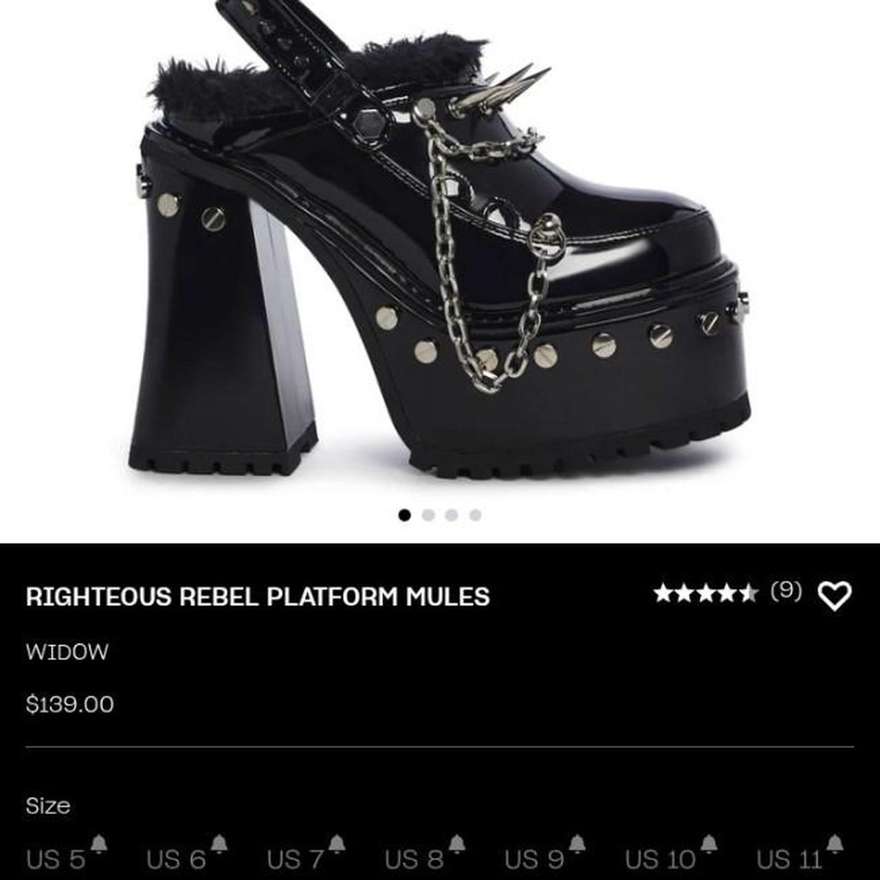 DOLLS KILL WIDOW Righteous Rebel Platform Mules... | Depop