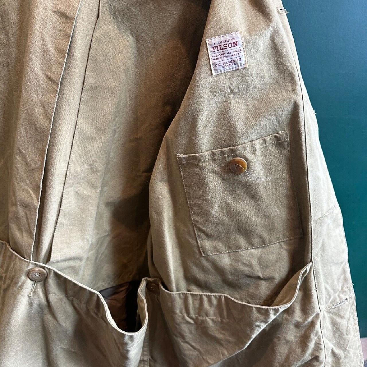 Vintage Filson Tin Cloth Hunting Jacket - Size Lg/40... - Depop