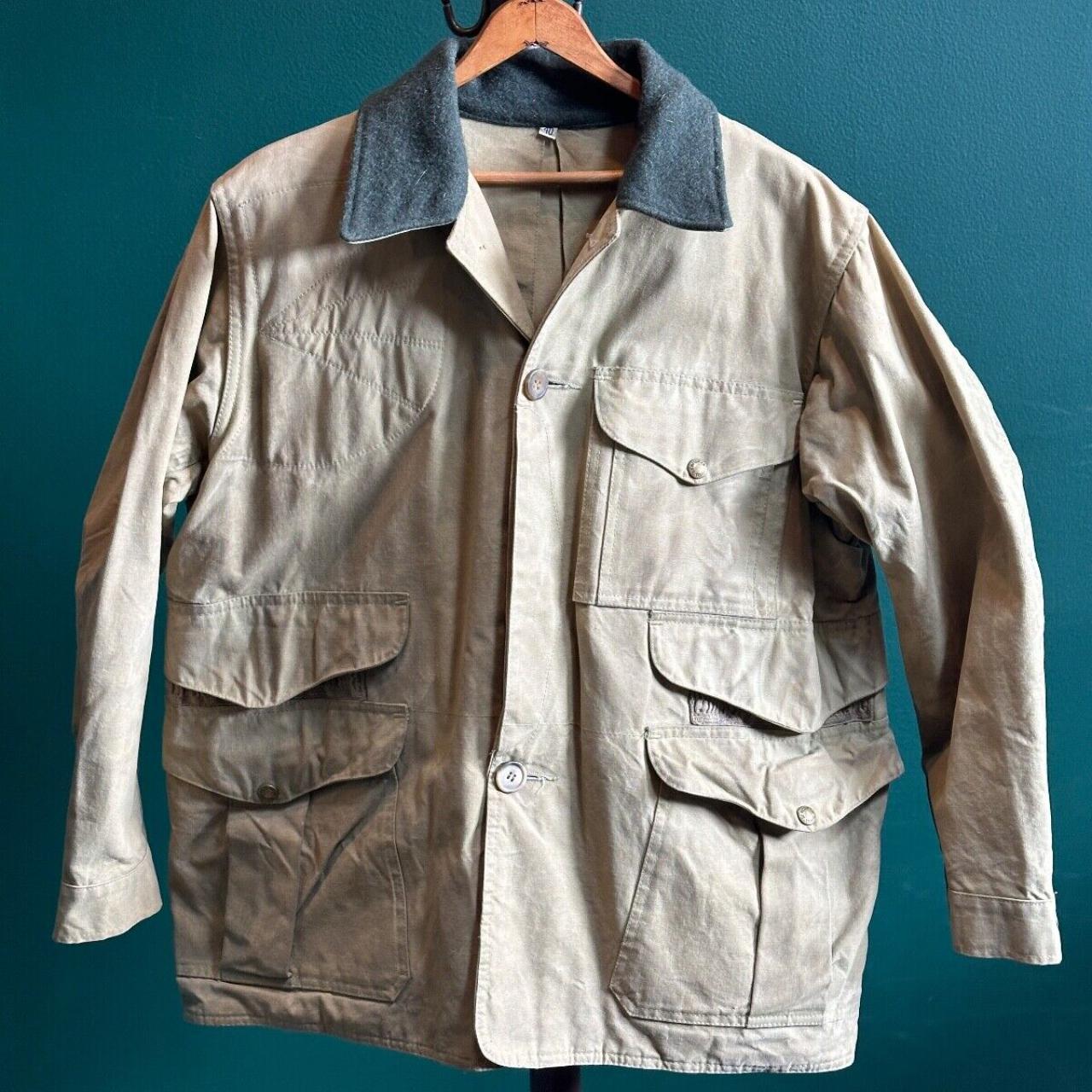 Vintage Filson Tin Cloth Hunting Jacket - Size Lg/40... - Depop