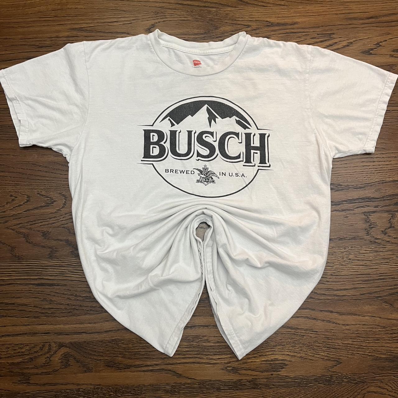 Busch short sleeve beer tee shirt with some small... | Depop