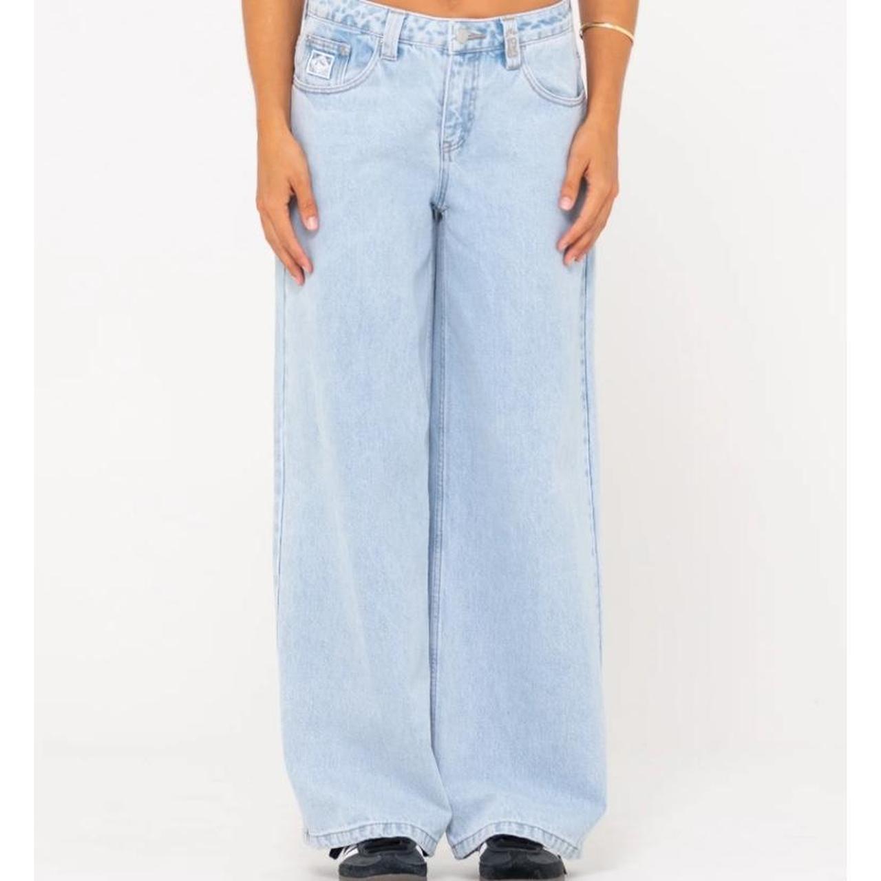 size 11 rusty low rise, baggy jeans, worn once just... - Depop