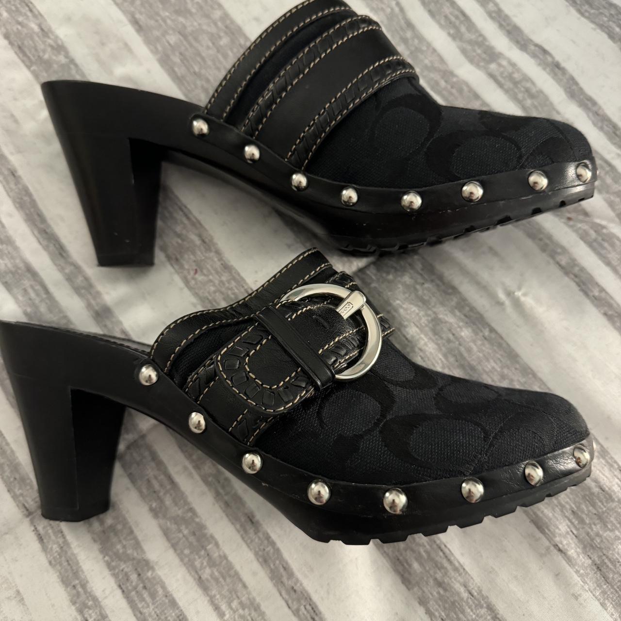 Women’s Black Coach Mules, 8M - Depop