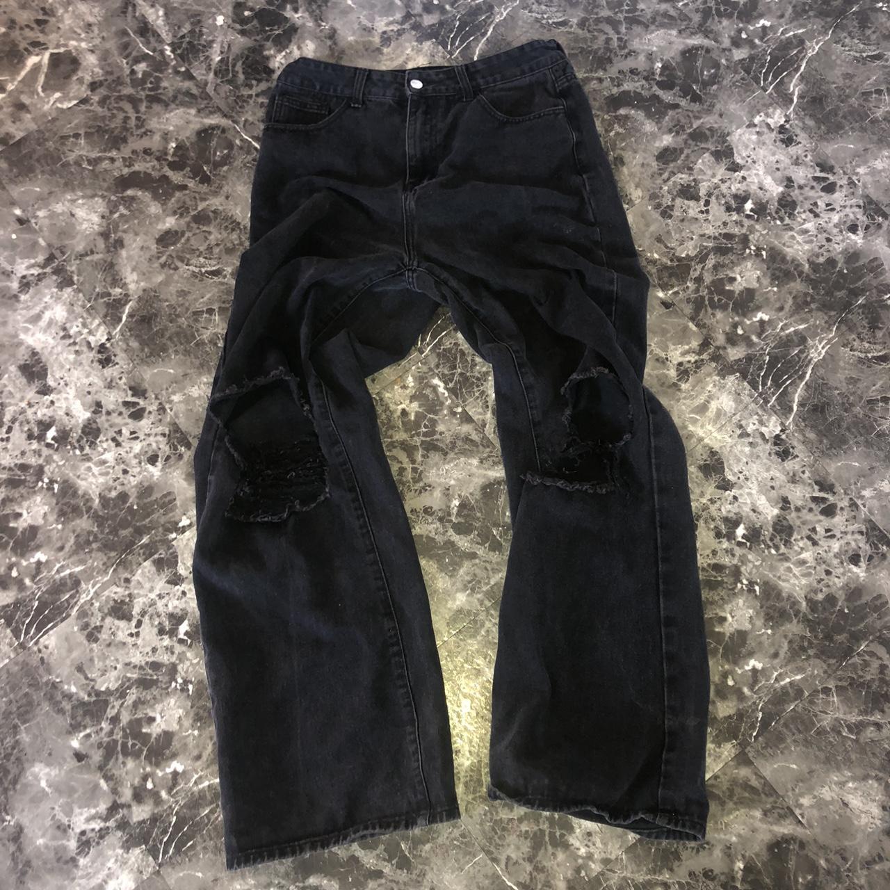 Black stacked flared pants - Depop