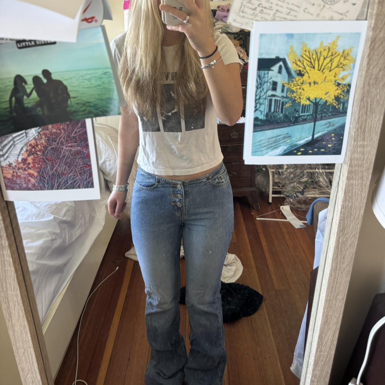 EXPRESS low rise flare jeans, size 26 #express... - Depop