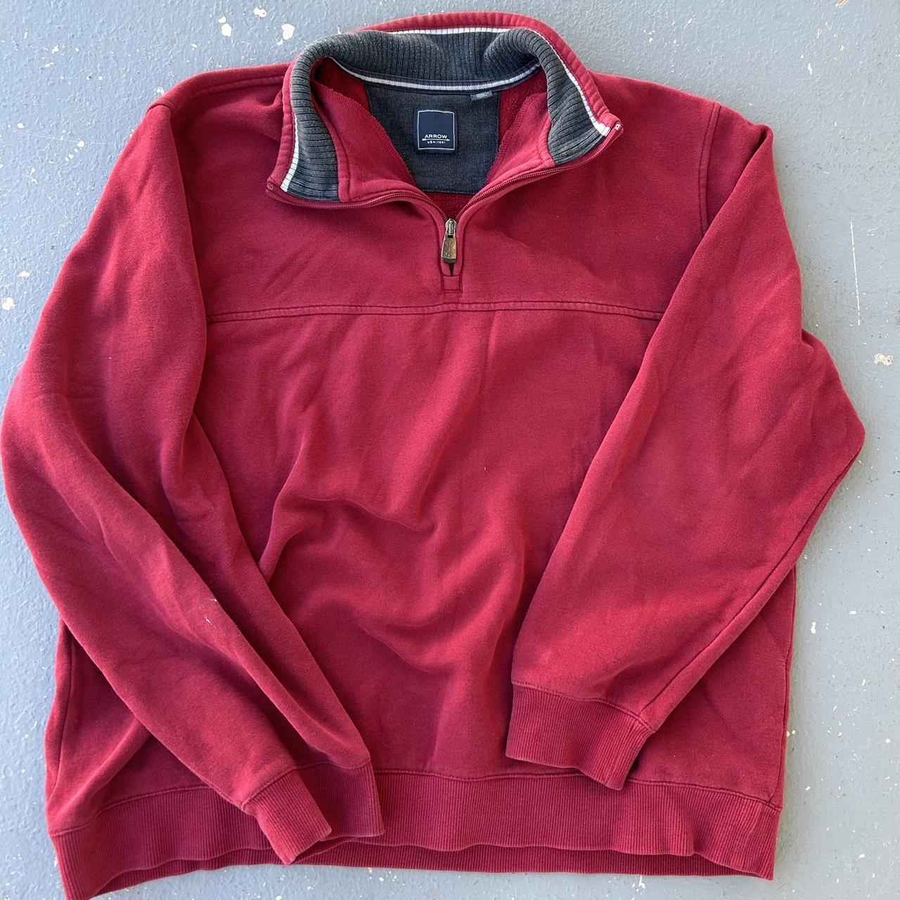 Red quarter zip sweatshirt. Size large ‼️If you need... - Depop
