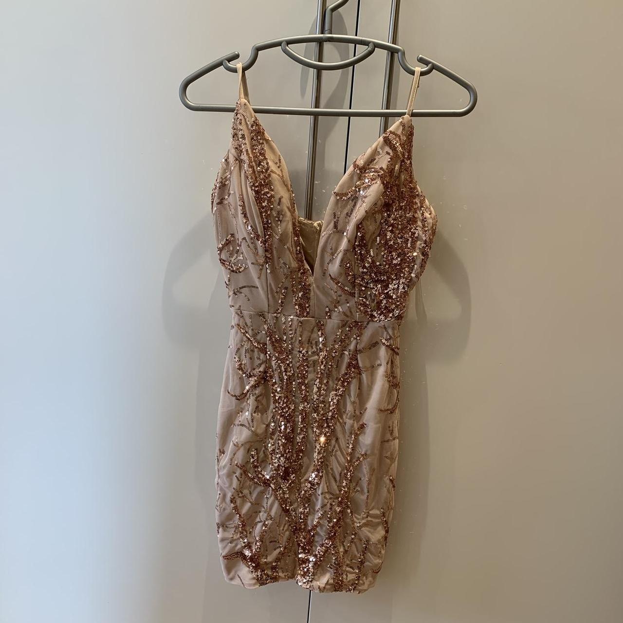 Nazz collection rose gold pink sparkly sequin mini... - Depop