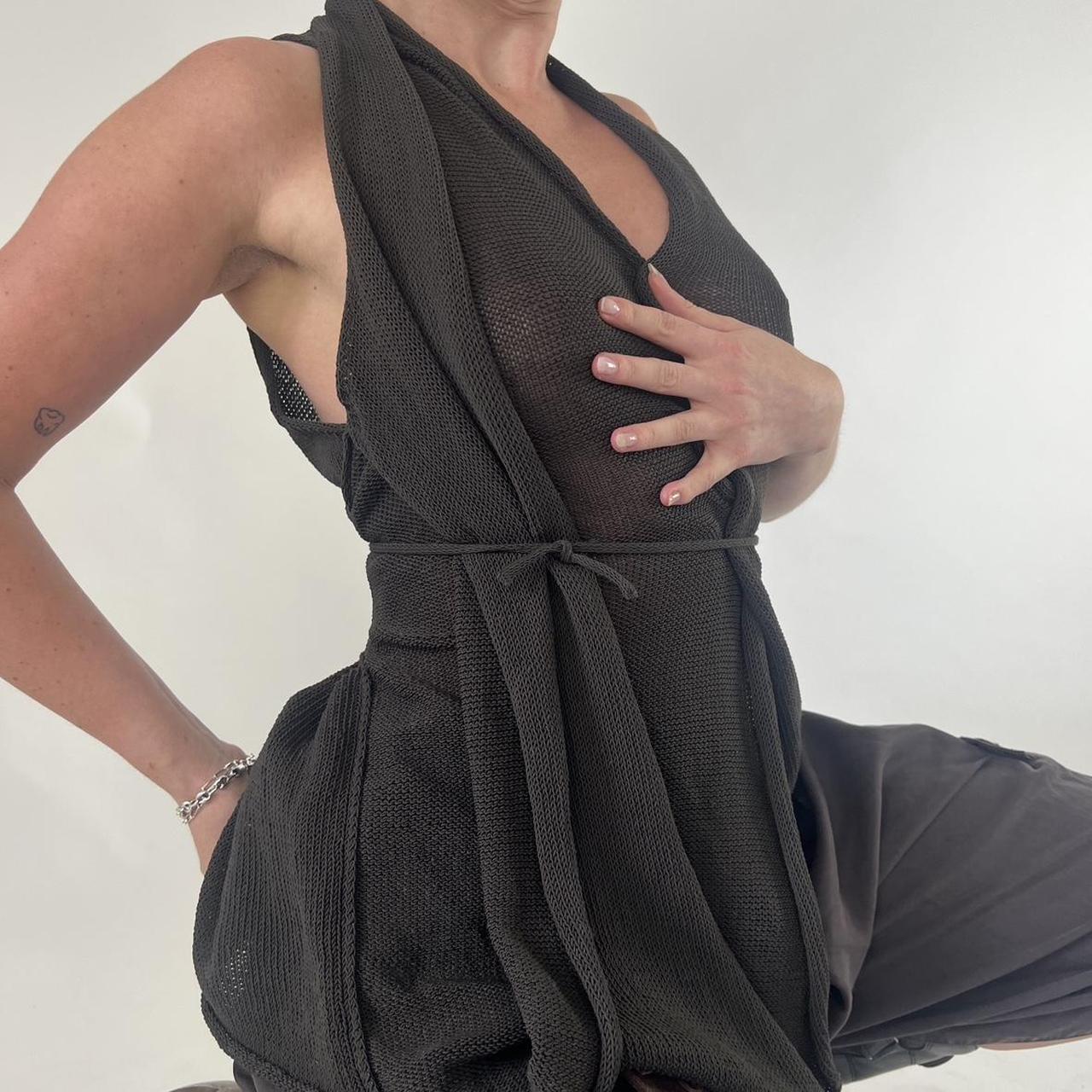 Vintage Sarah Pacini Wrap Top Featuring 𝜗℘ Khaki... - Depop