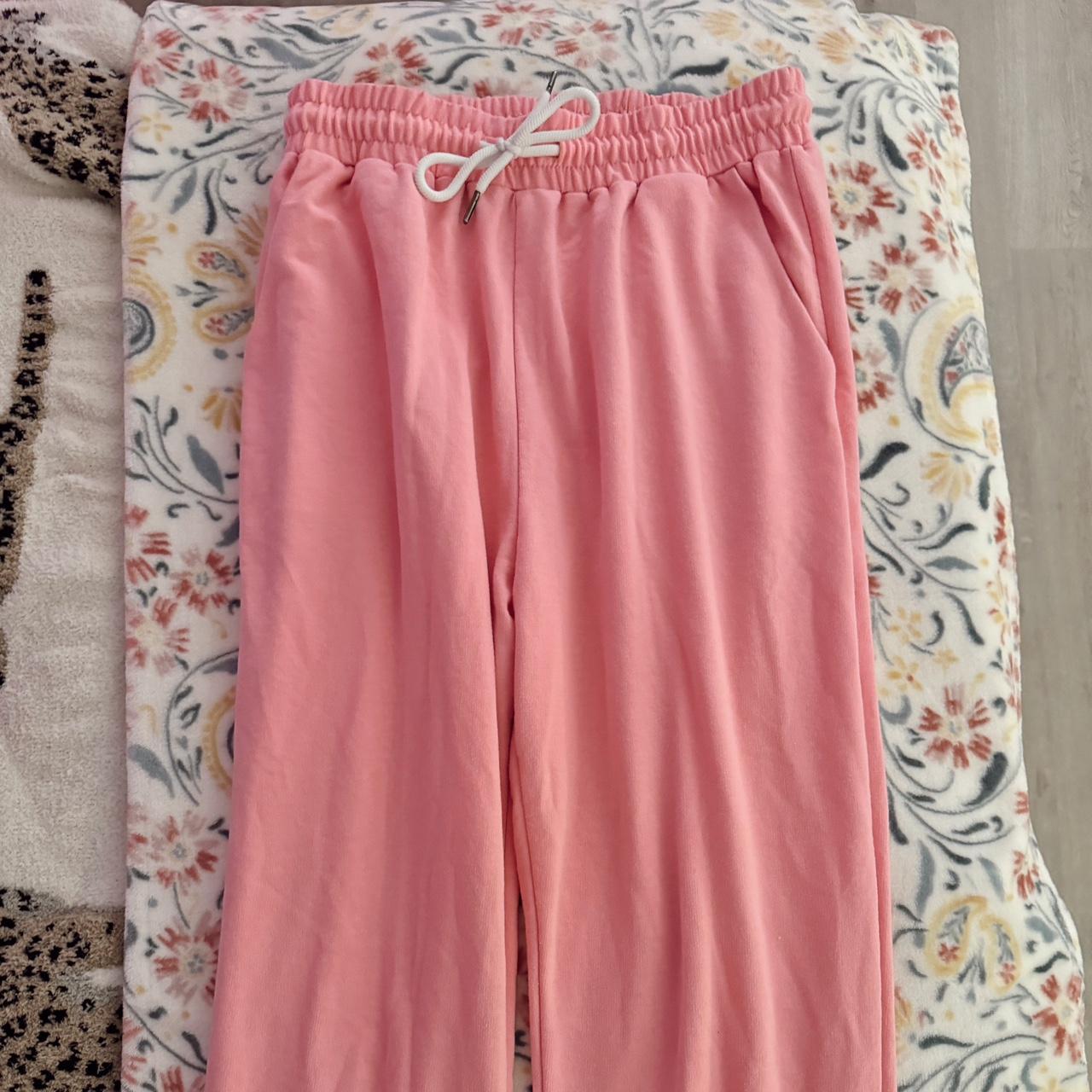 light pink sweatpants worn a few... - Depop
