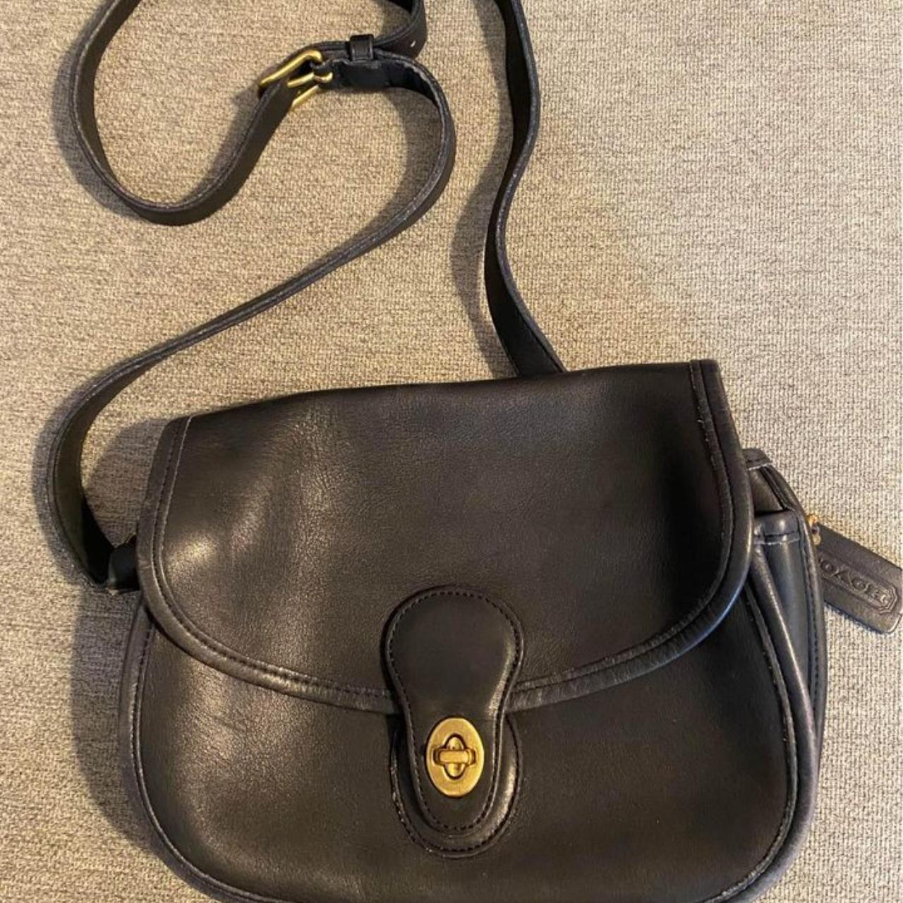 Vintage Coach Turn Lock Single Flap Leather Crossbody - Depop