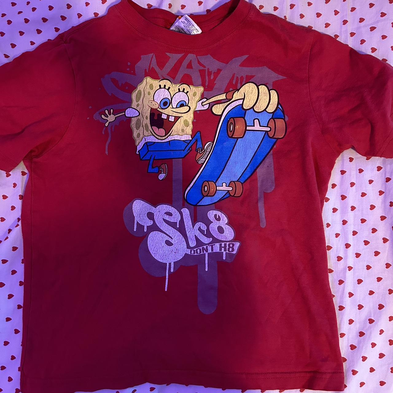 •SpongeBob SquarePants graphic baby tee •Kids 6/7... - Depop