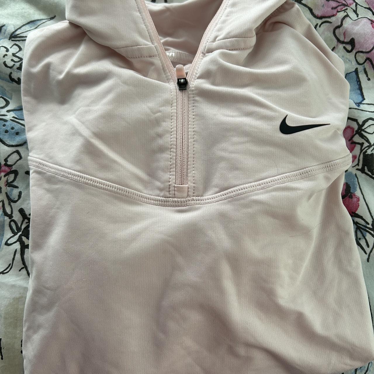 Small Baby Pink Nike Dri-Fit Quarter Zip - Depop