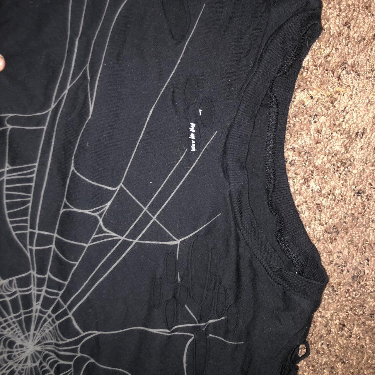 ripped spider web shirt Torrid size 2 - Depop