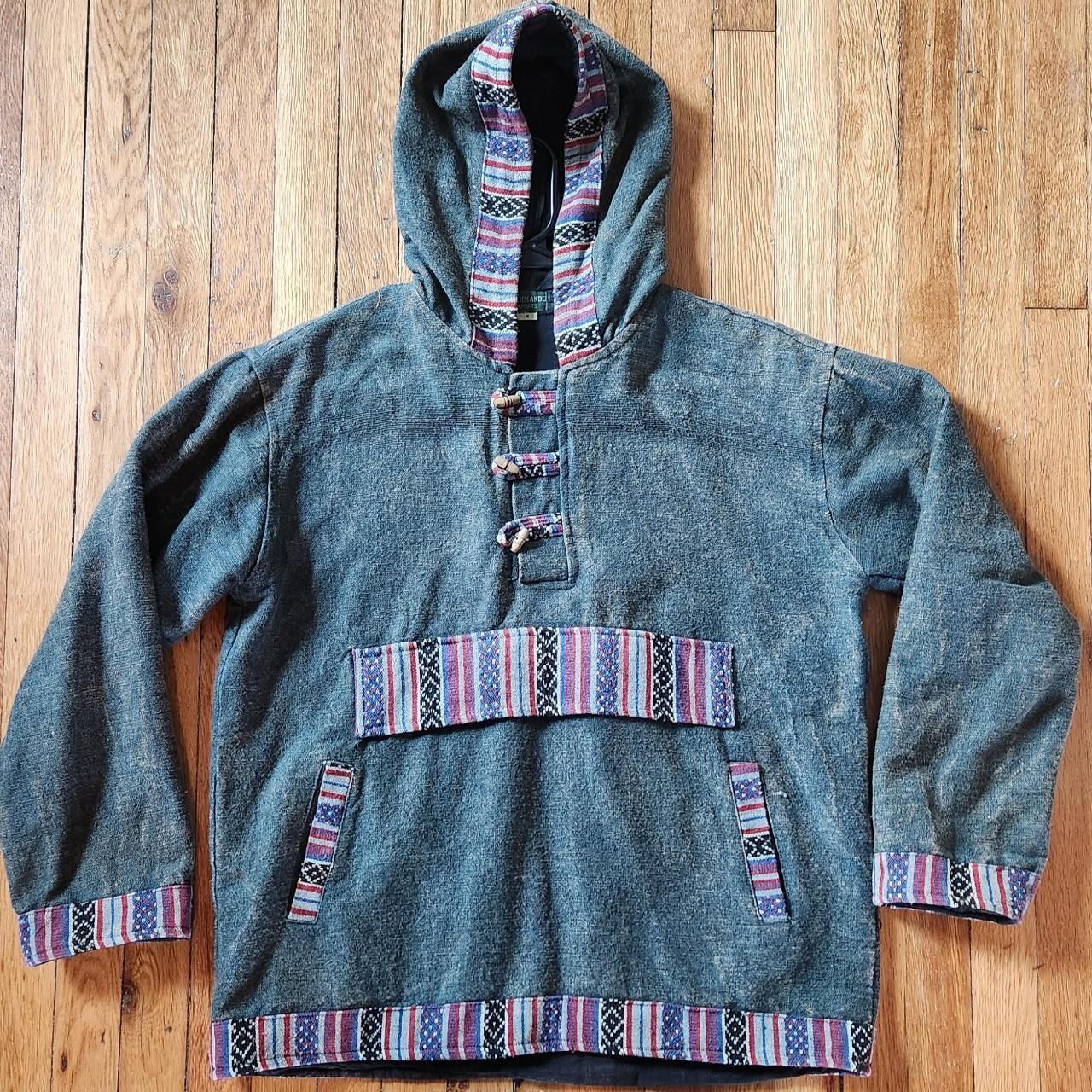 Nepalese drug rug hoodie, very warm and sturdy Made... - Depop