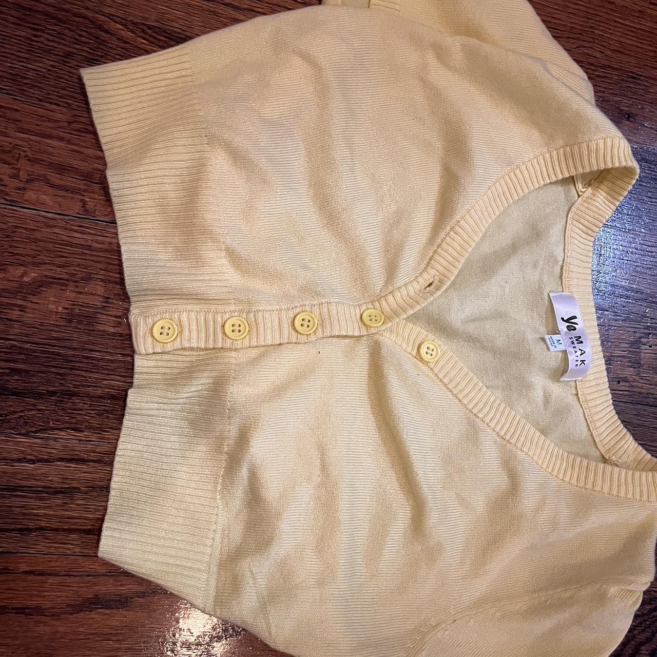 medium yellow cropped cardigan💛💛 ye mak sweater - Depop