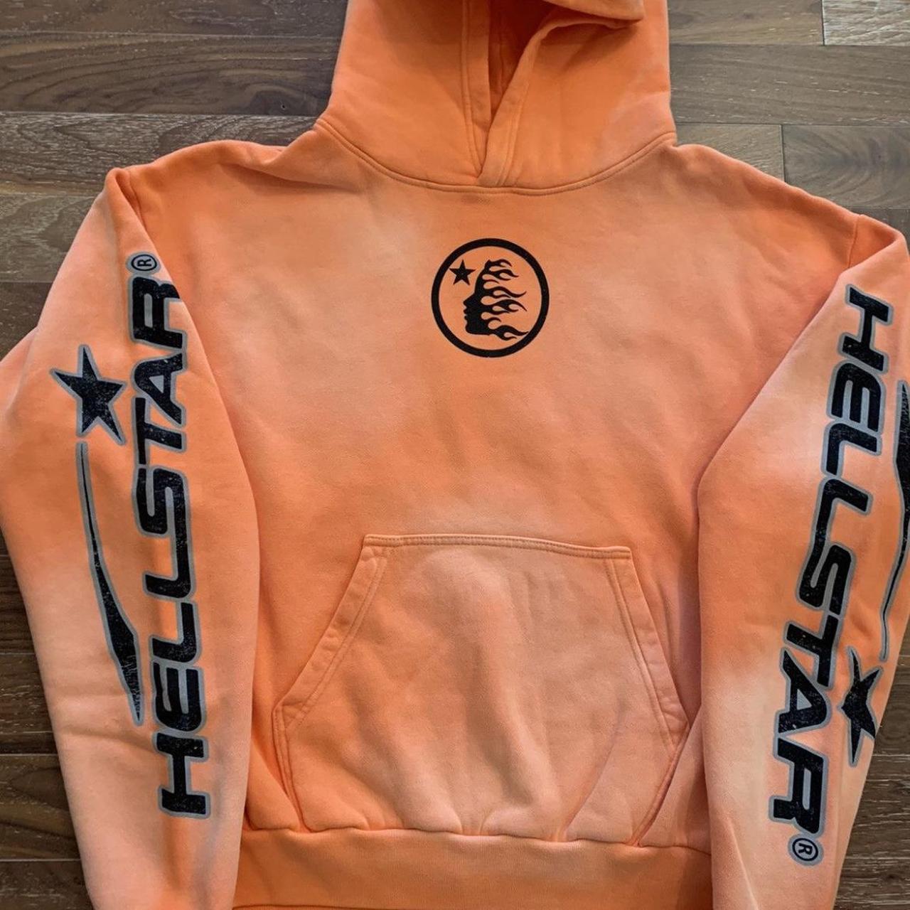 Fire Orange Hellstar Graphic Hoodie Black/Orange... - Depop