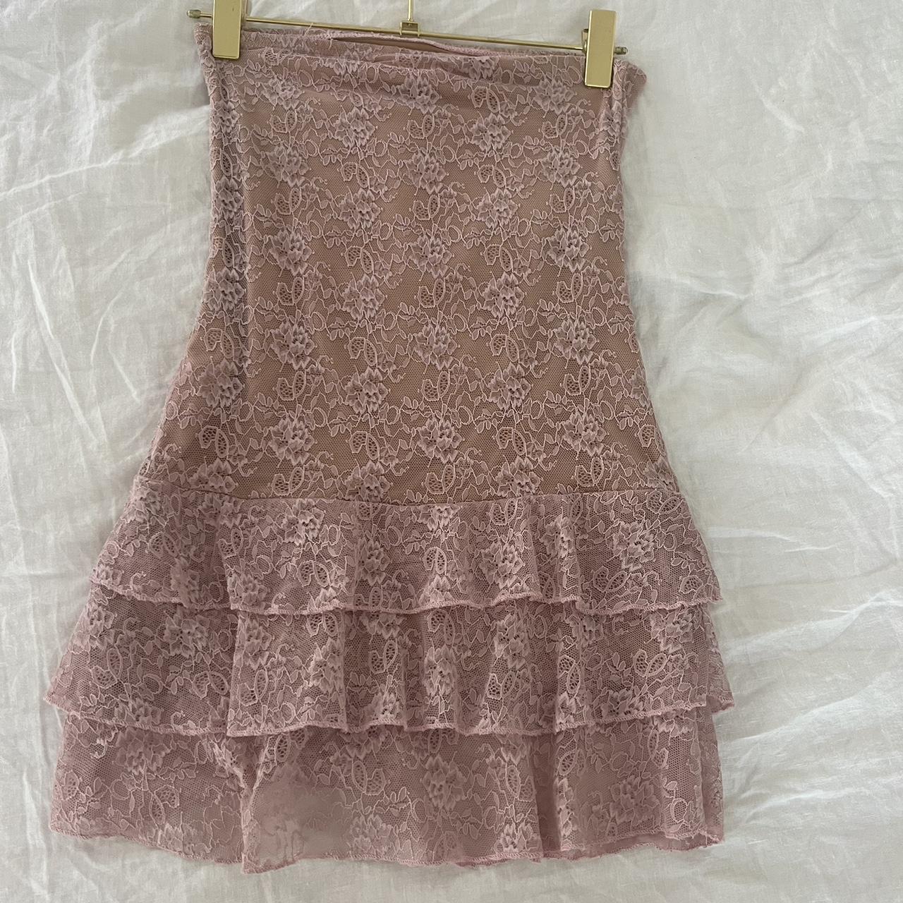Edikted pink and tan mini dress, size small - Depop