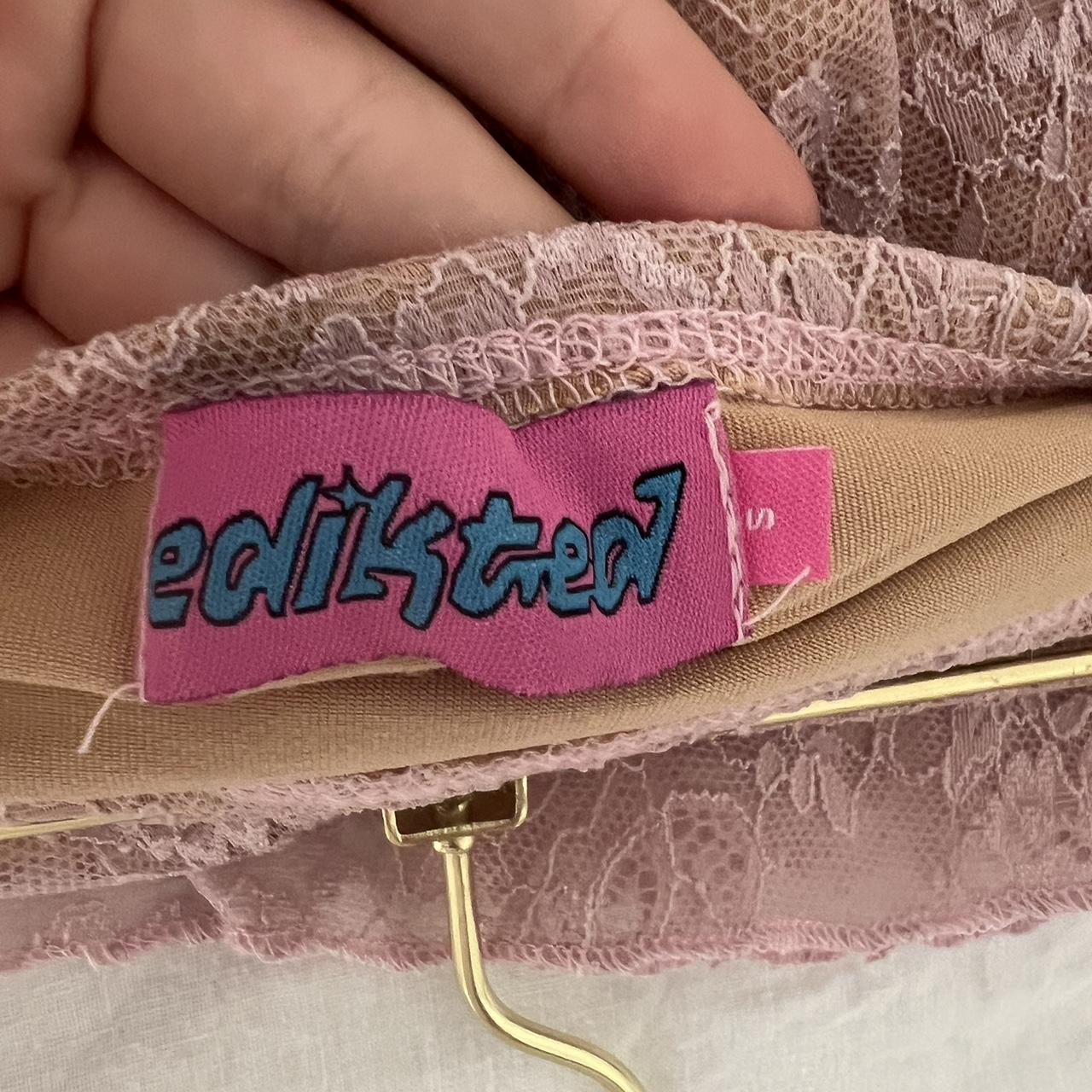 Edikted pink and tan mini dress, size small - Depop