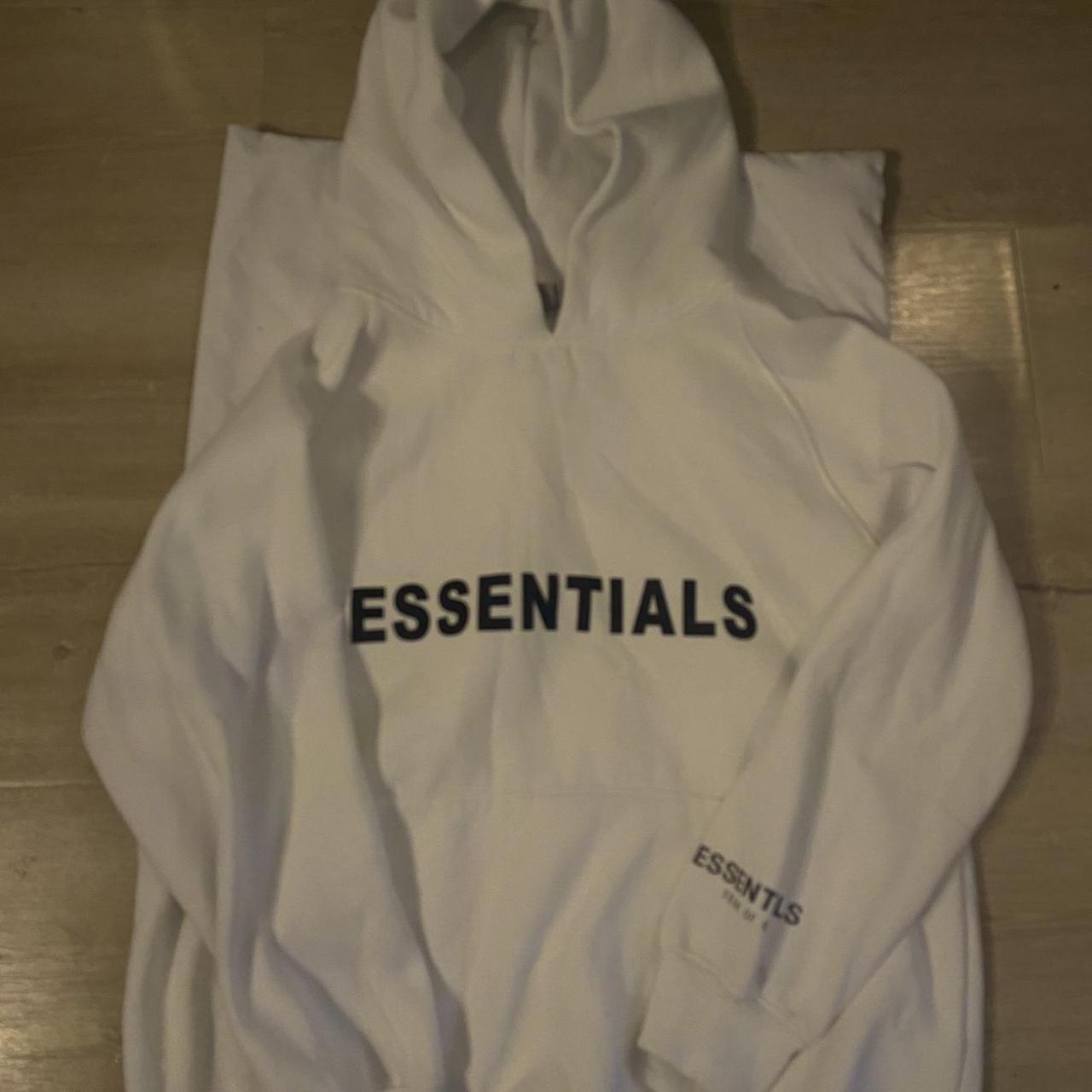 white essentials hoodie - Depop