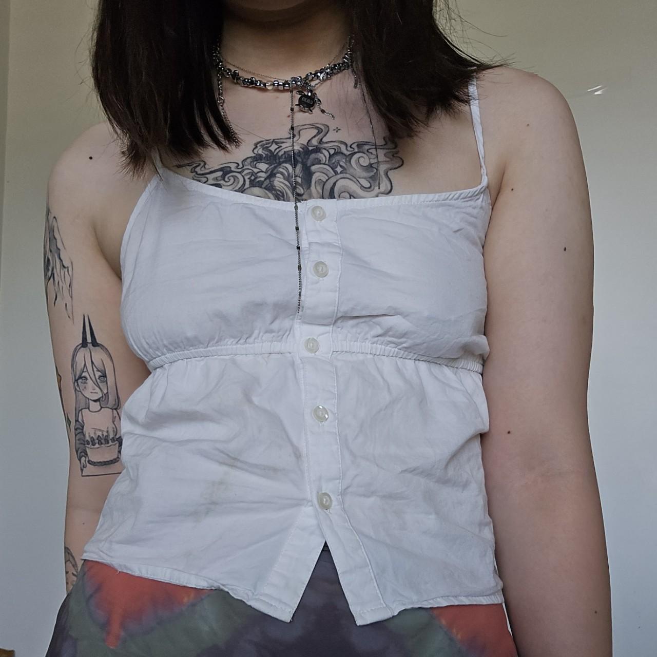 stained john galt white dani top not sure what the... | Depop