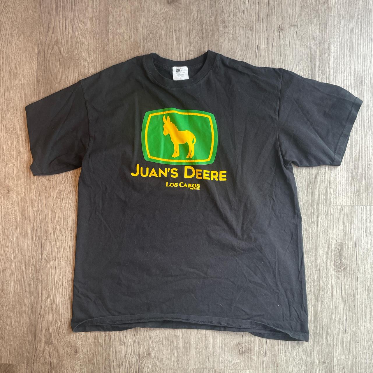 Black and green Juan's Donkey T-shirt - Depop