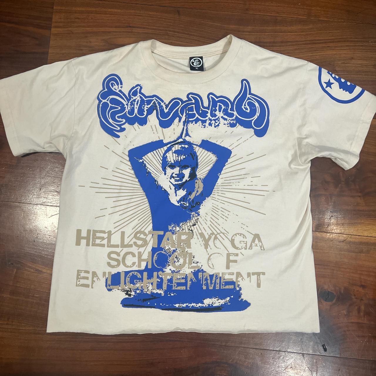 Hellstar Studios Blue Yoga T- Shirt, Size: XL - Depop
