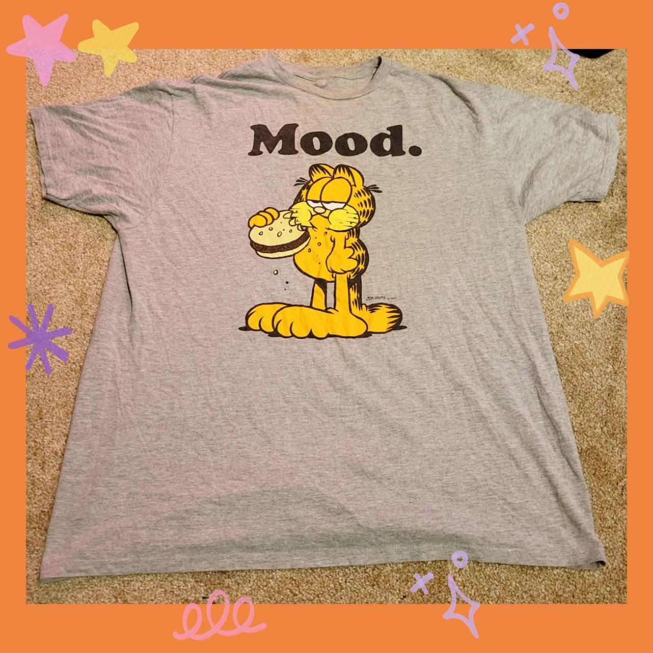 🐱 Grey Garfield "MOOD." Tee *Size: XL *90%... - Depop