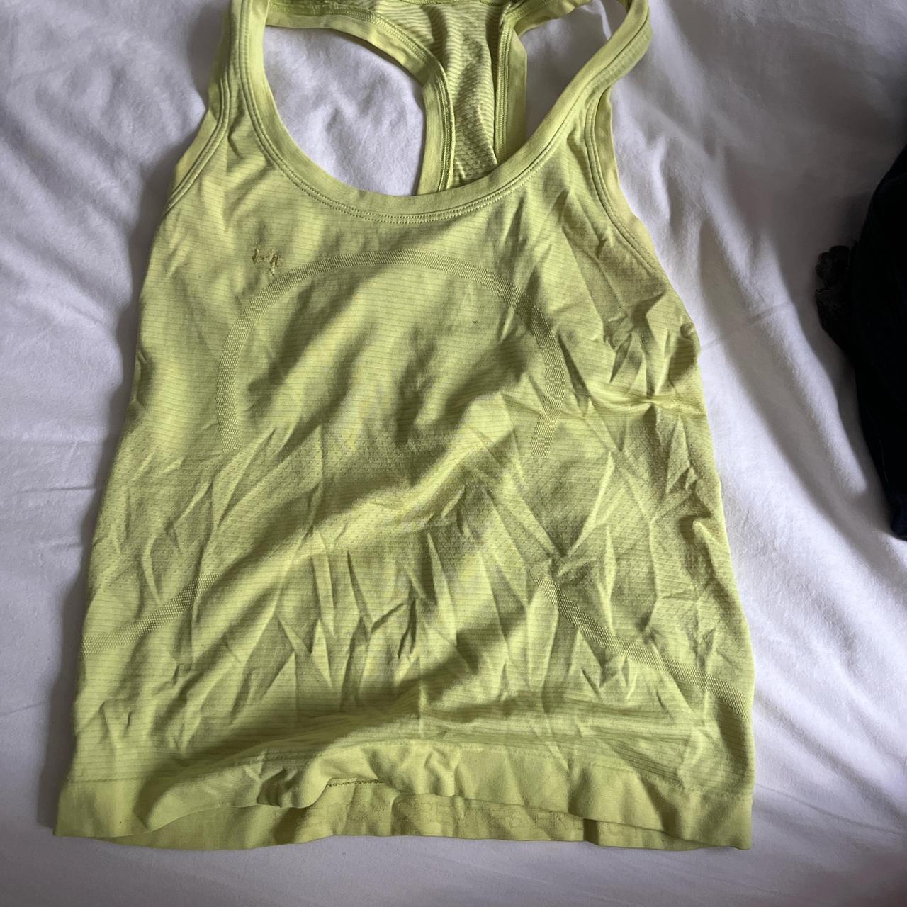 Lime green racer back tank top - Depop