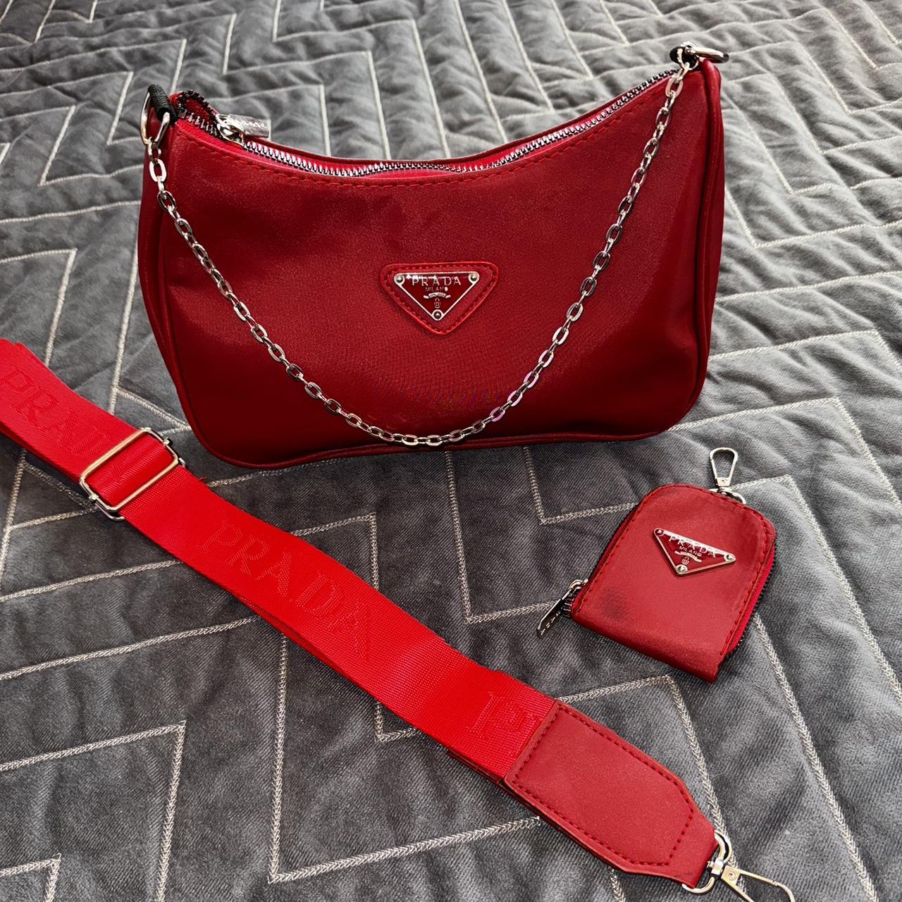 Stunning brand new red nylon bag. Comes with... - Depop