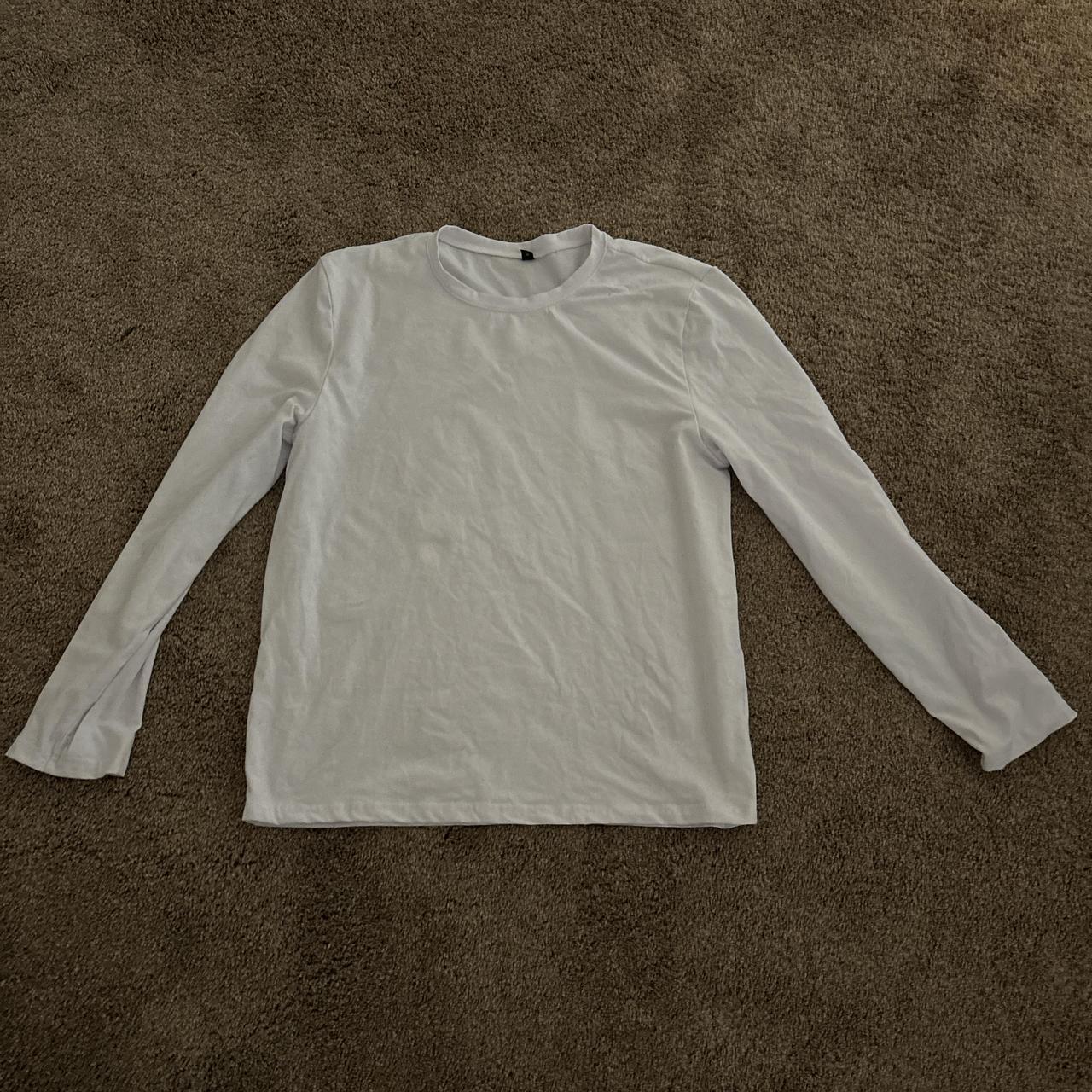 plain white long sleeve compression shirt, perfect... | Depop