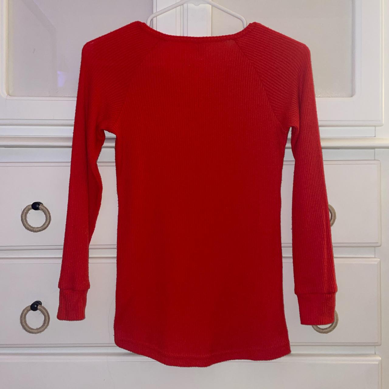 s - red ribbed long sleeve (slight pilling from... - Depop
