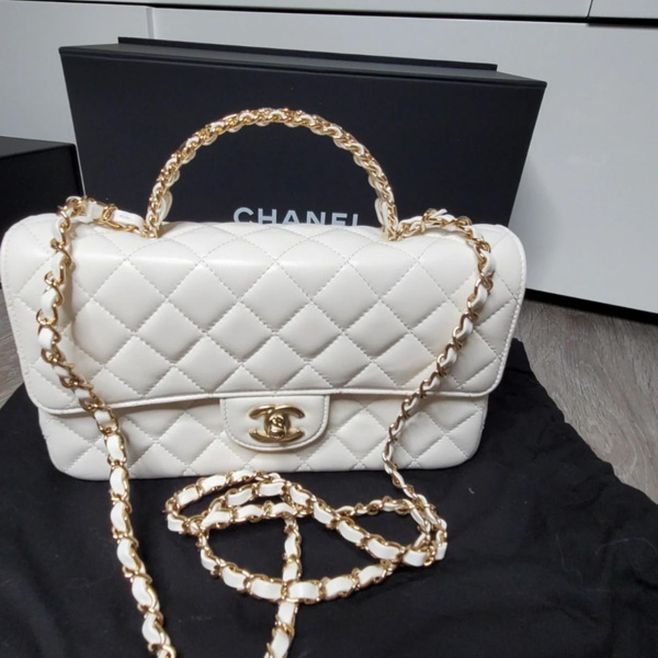 White Chanel Handbag Brand new with receipt and box - Depop