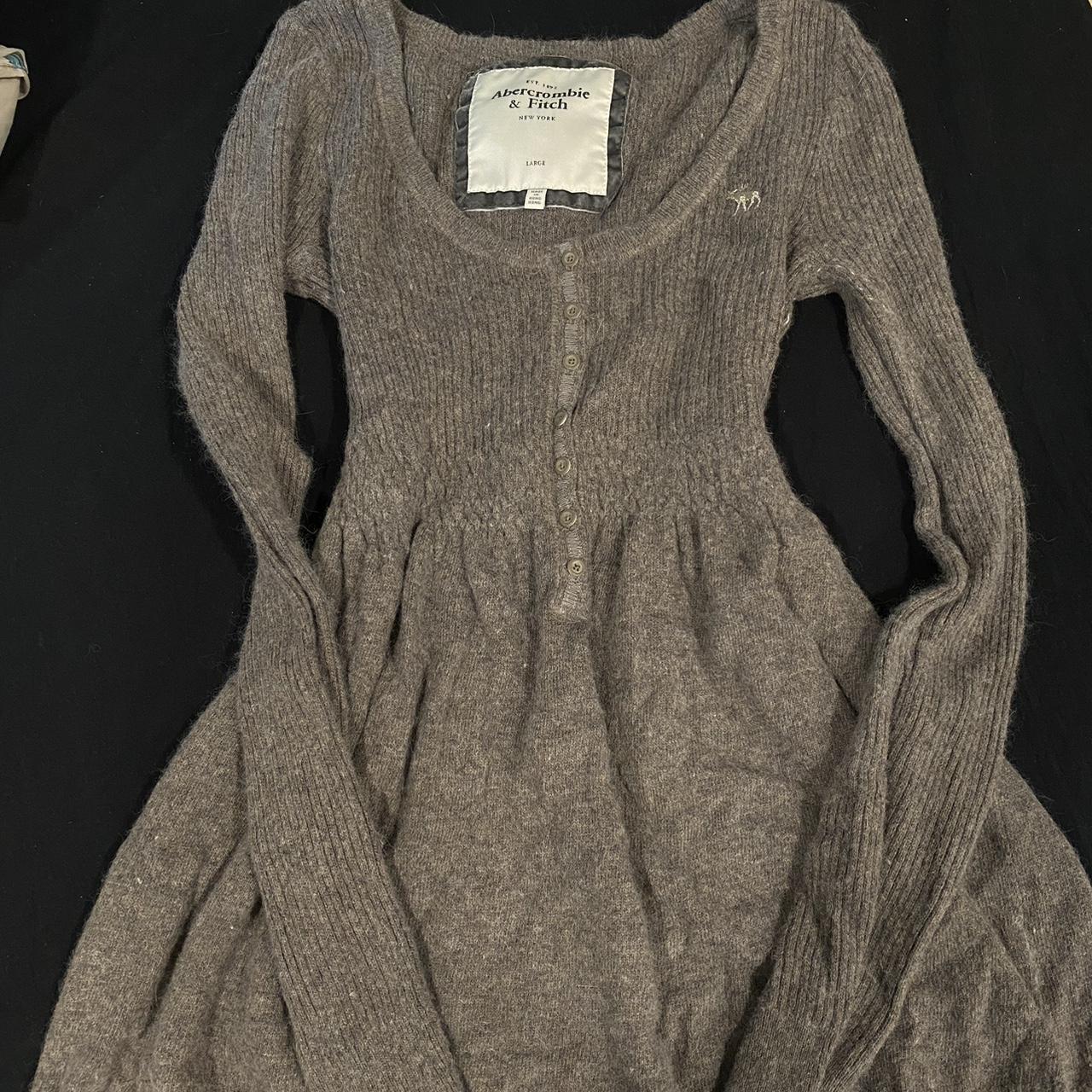 Grey vintage abercrombie and fitch babydoll top.... - Depop