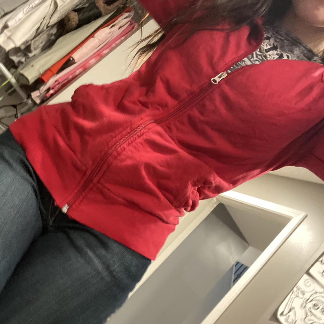 red track zip-up hoodie. Super y2k and 2000’s feel!... - Depop