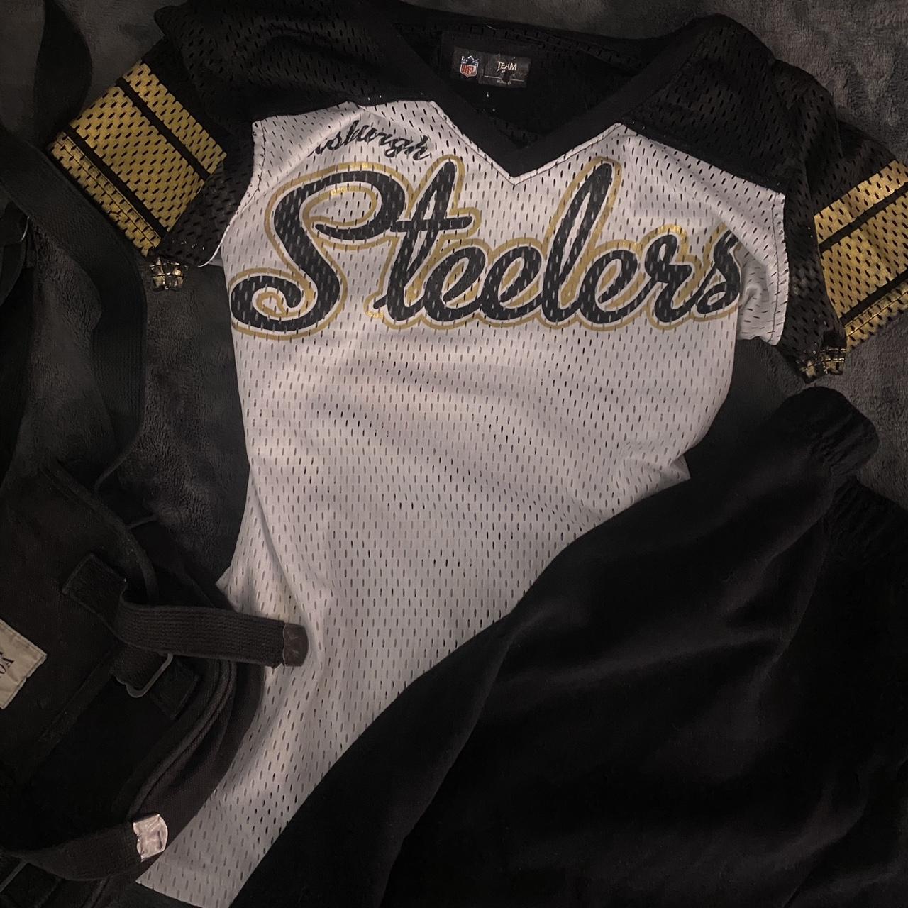 CUTE PITTSBURGH STEELERS WHITE AND BLACK JERSEY SIZE... | Depop