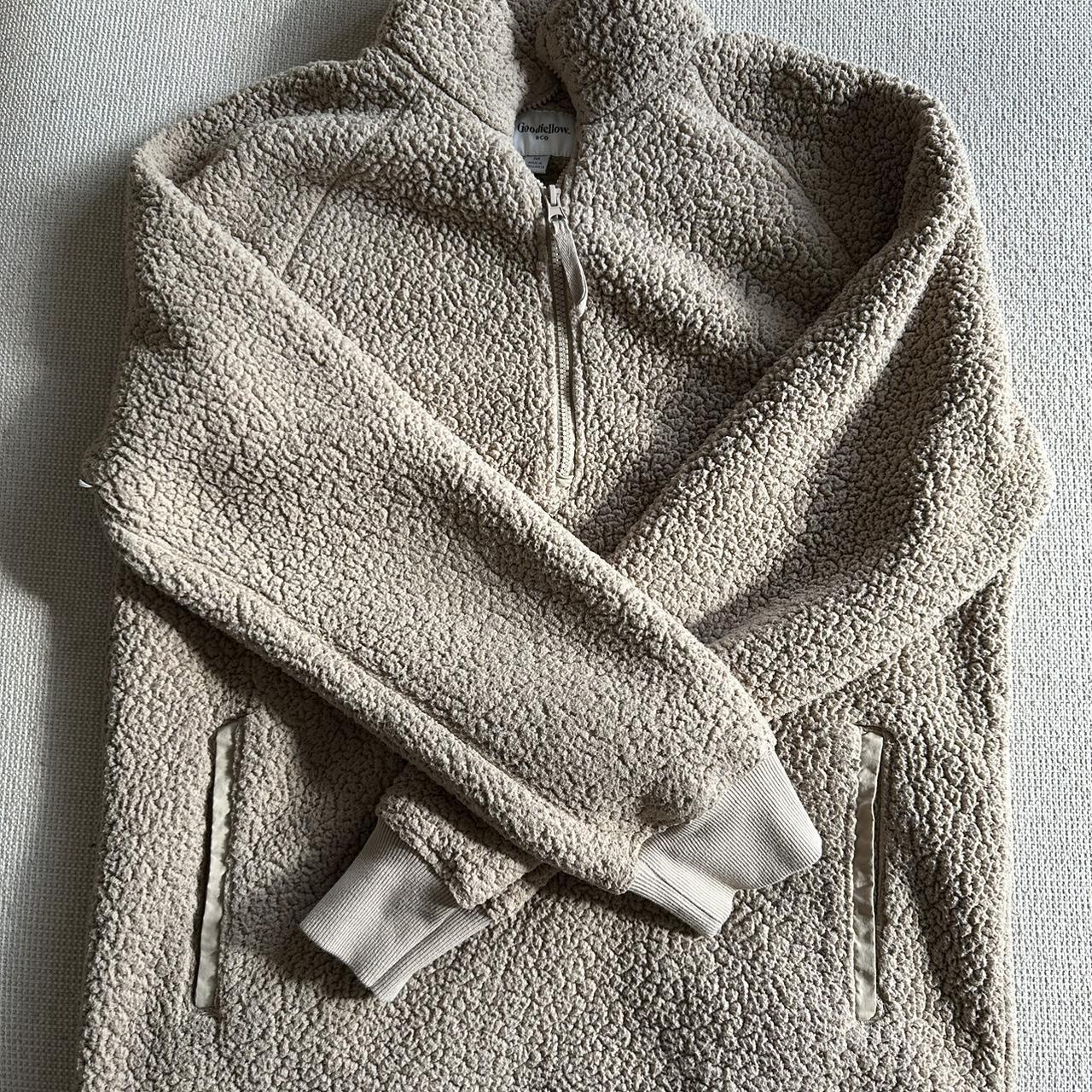 Goodfellow & Co Tan Fleece Quarter Zip size M - Depop