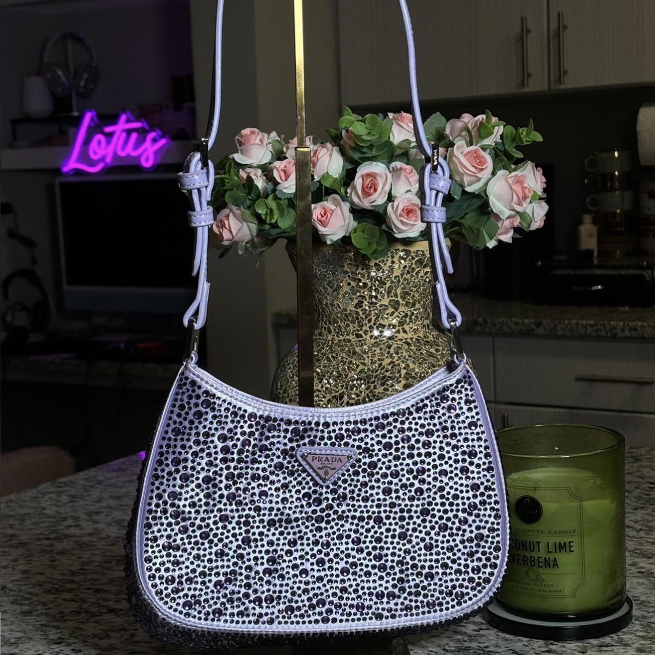 REPOP. Purple rhinestone Prada bag Brand new never... - Depop