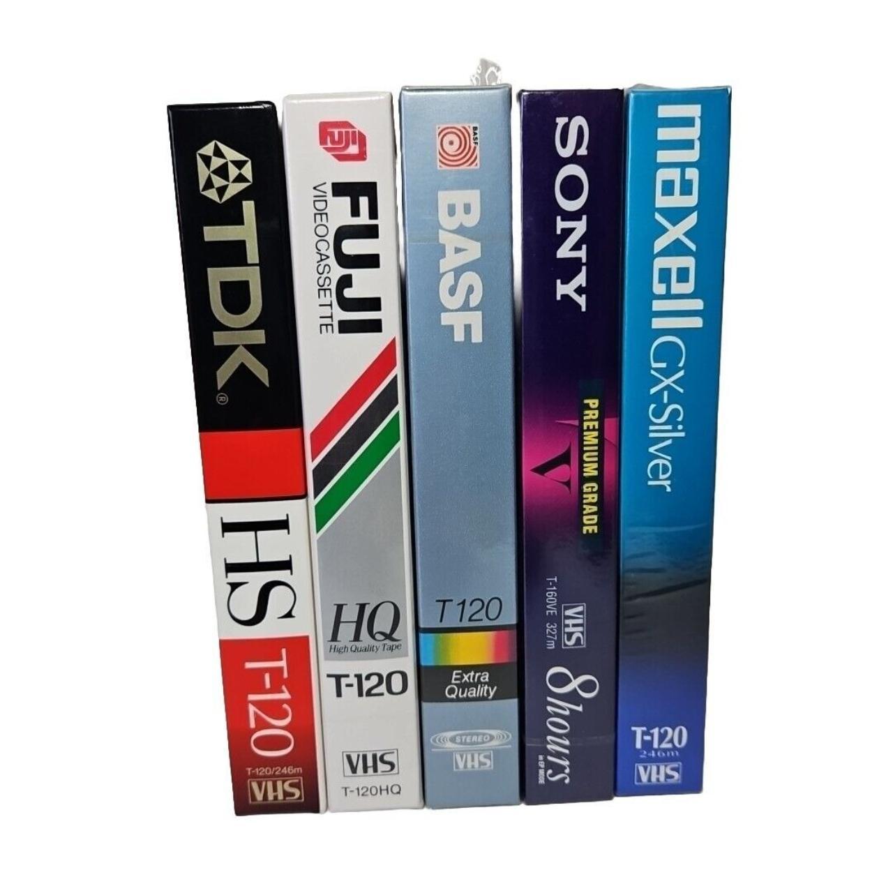VHS Blank Tape Lot 5 Sony T160 8hr Fuji TDK BASF 6hr... | Depop