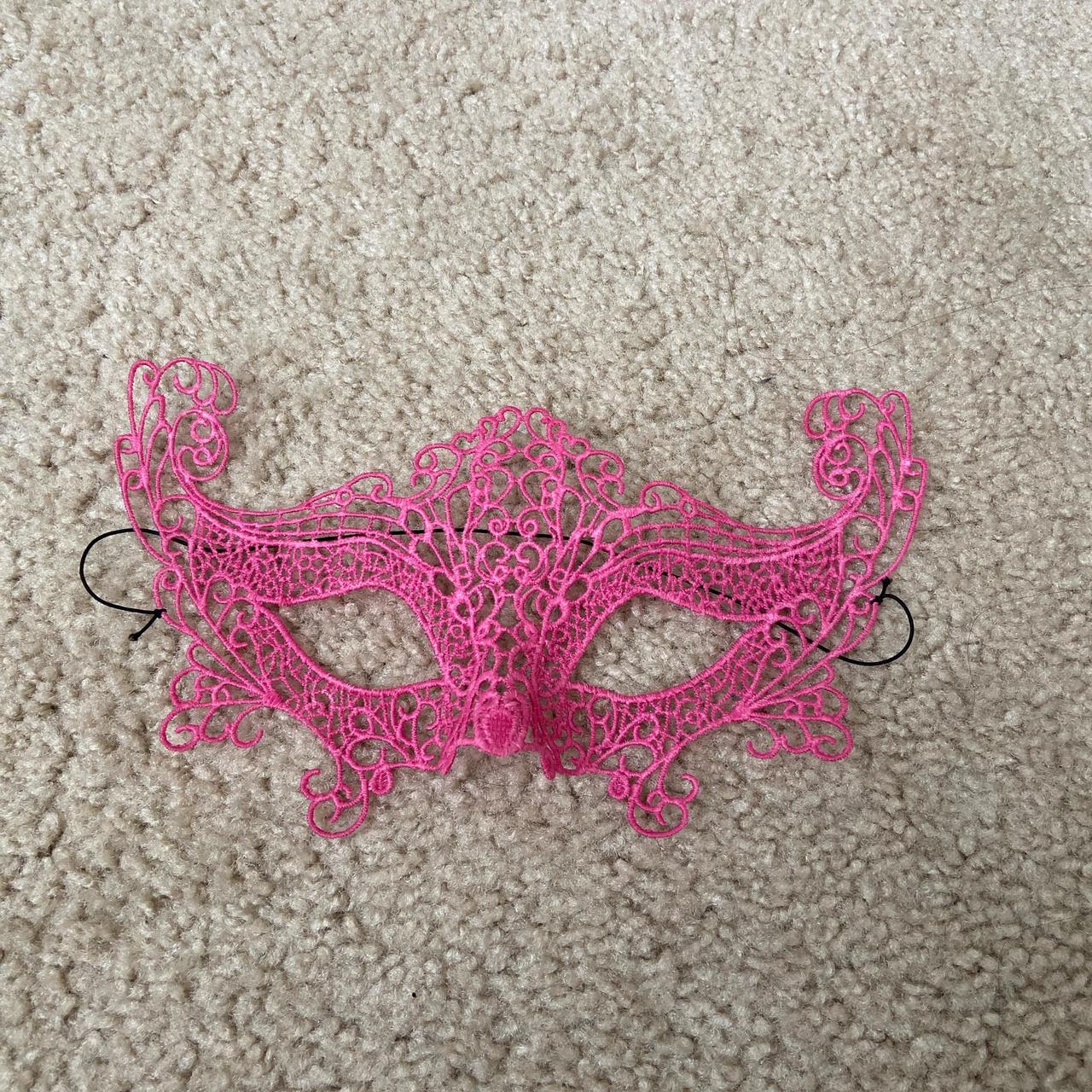 Soft lace pink masquerade mask. Intricate and... - Depop