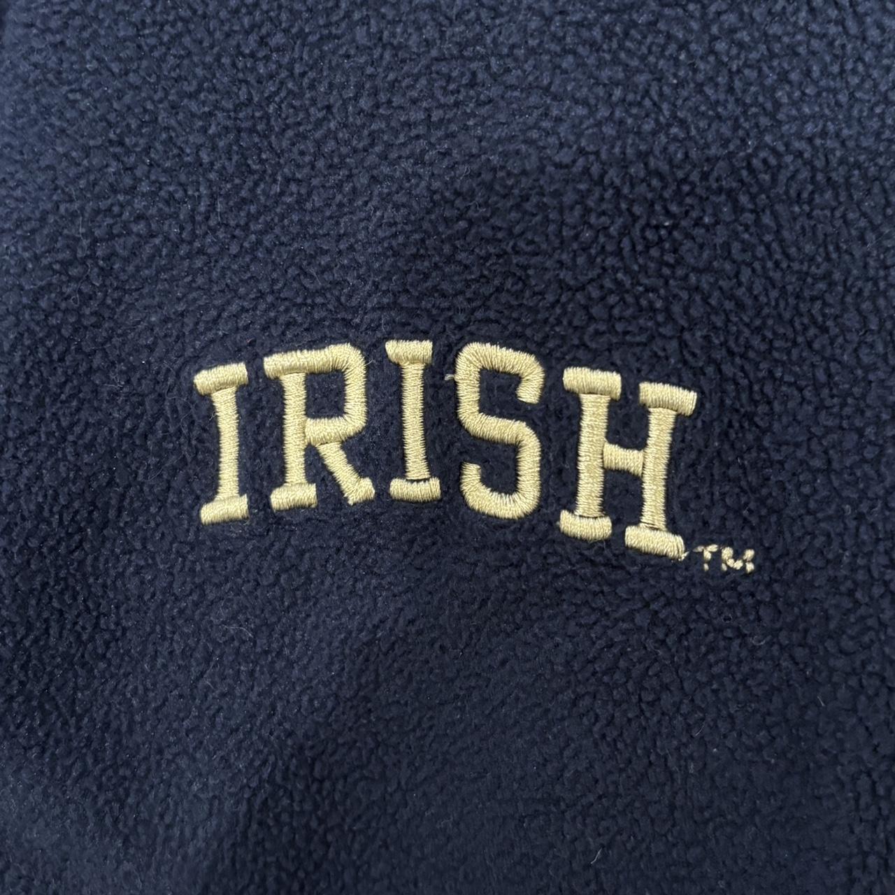 Navy Notre Dame quarter zip fleece jacket - Depop
