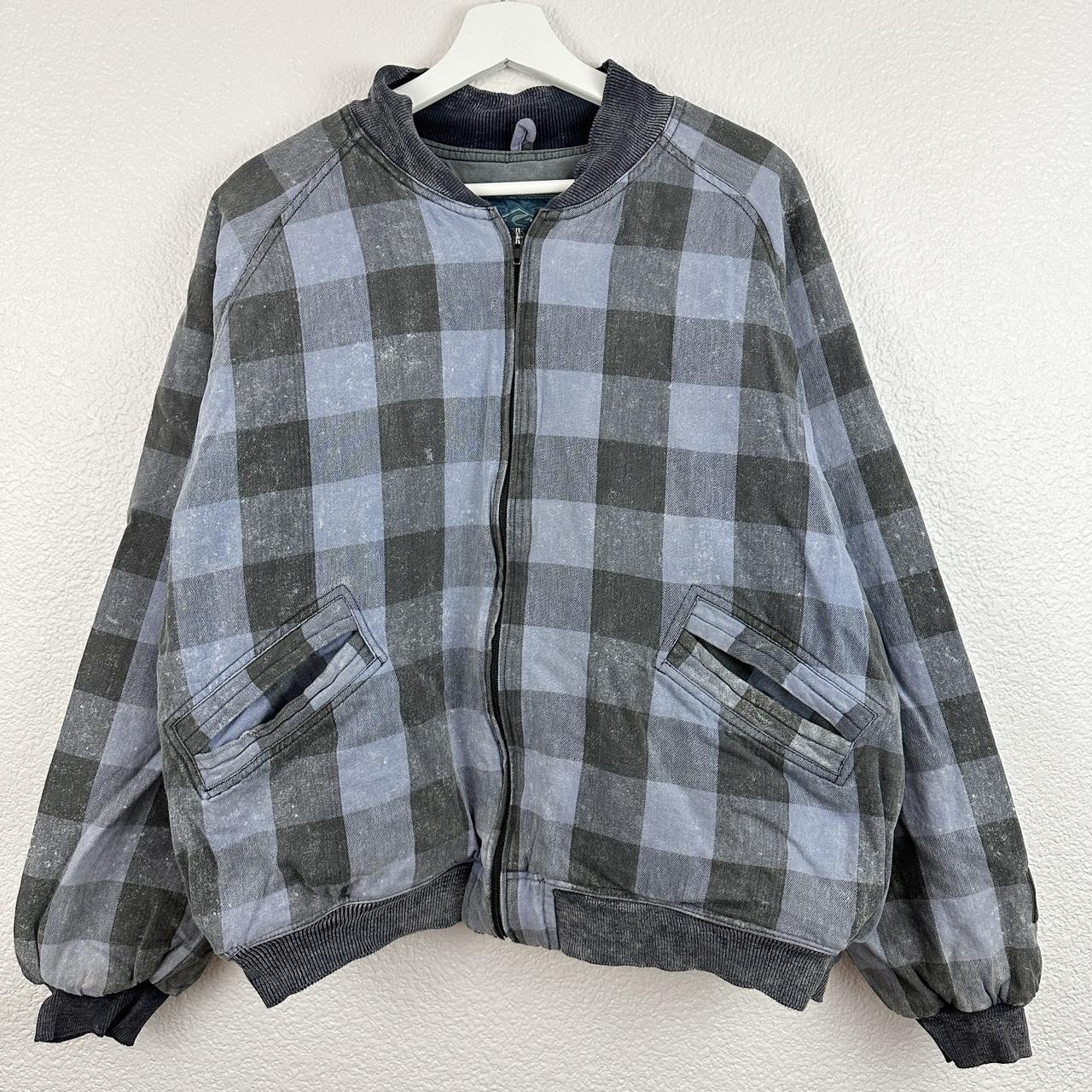 Vintage 80’s 90’s Quicksilver Zip Plaid Thick Puff... - Depop